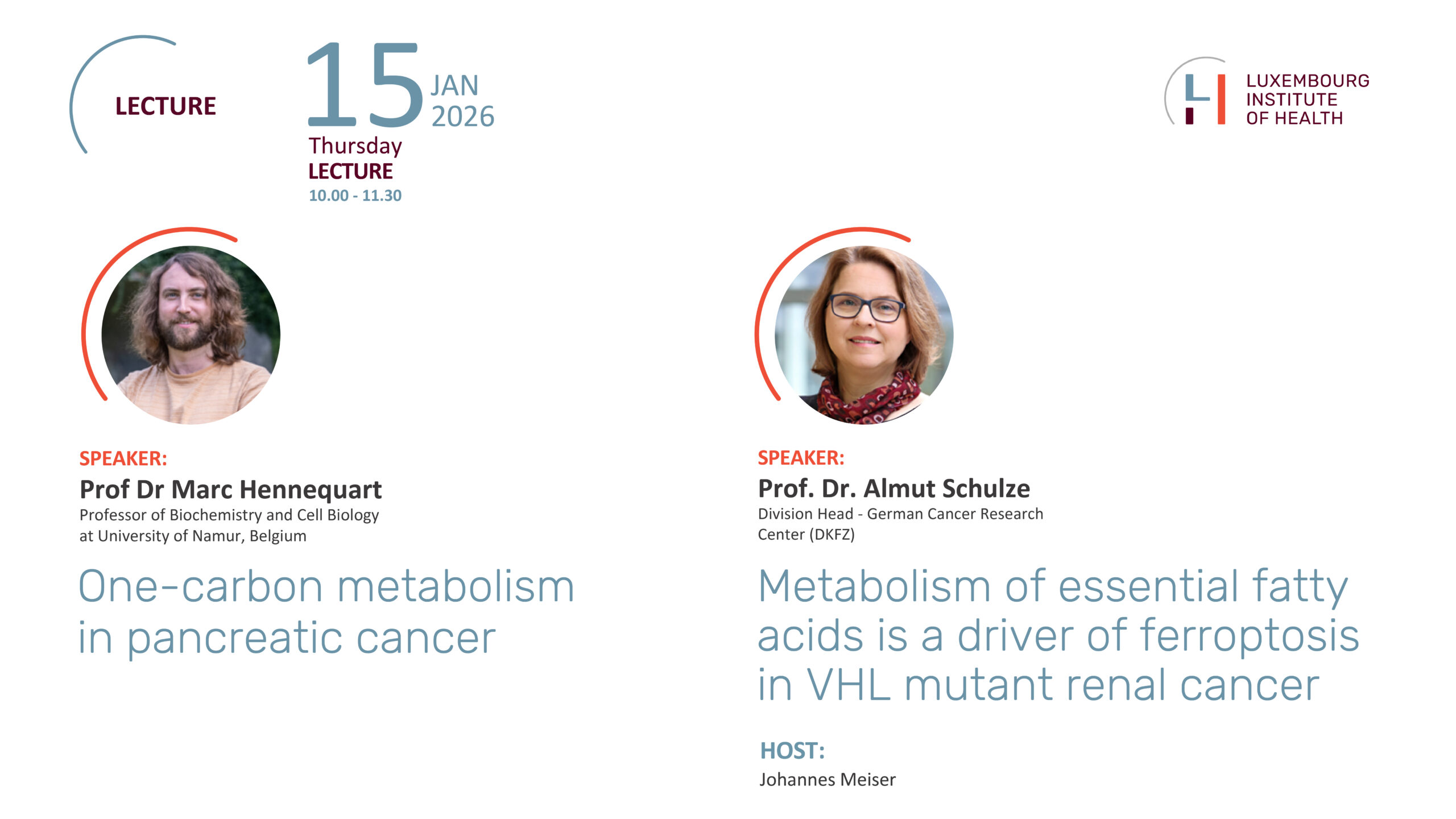 LECTURE SERIES - 15.01.2026 » Luxembourg Institute of Health